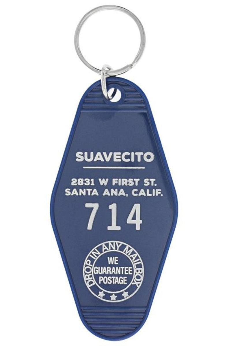 Suavecito Hotel Key Tag Blue | Chicano Spot