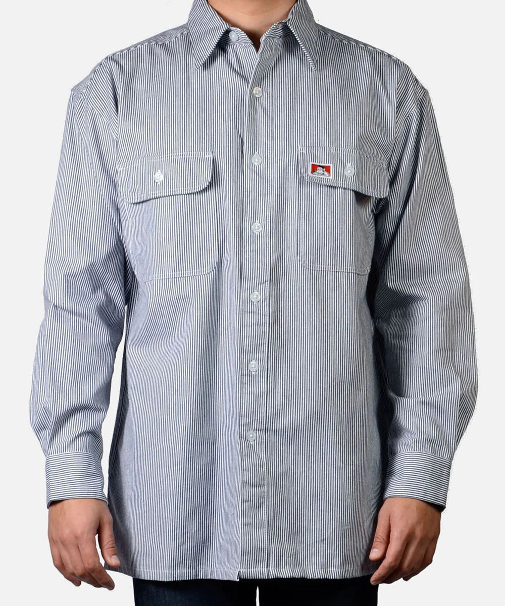 Ben Davis Heavyweight Long Sleeve Button Up - Hickory Stripe | Chicano Spot