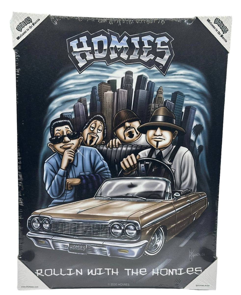 HOMIES - ROLLING WITH THE HOMIES - Small Canvas Art - 12" X 16 ...